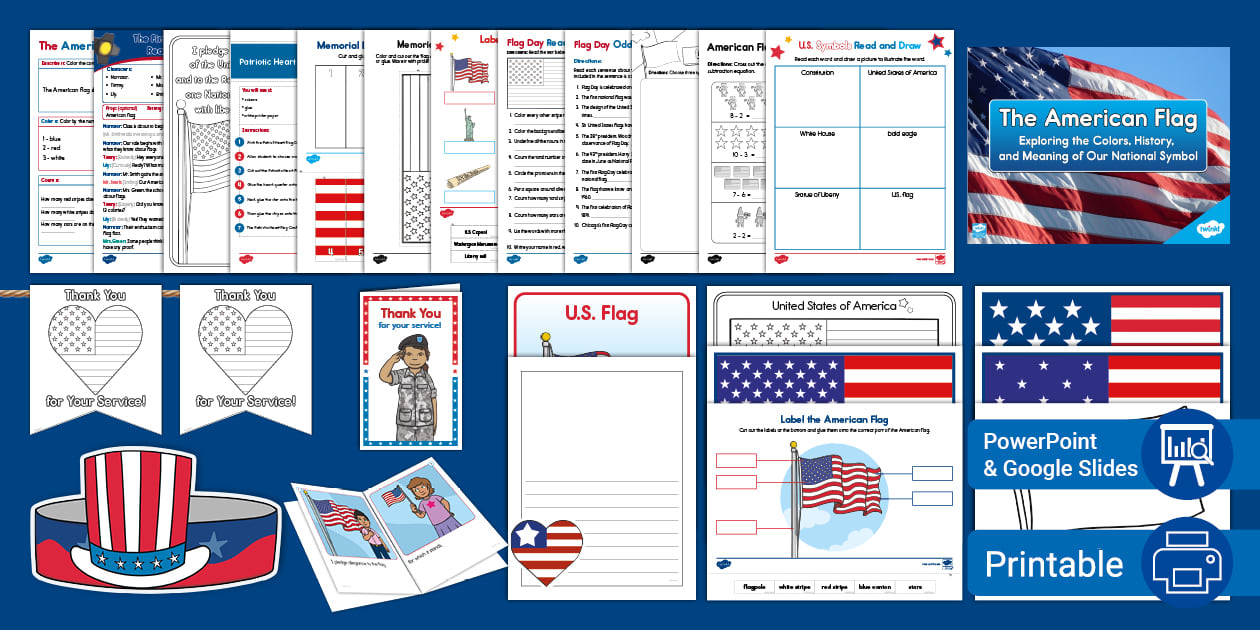 American Flag Social Studies Unit Pack for K-2nd - Twinkl