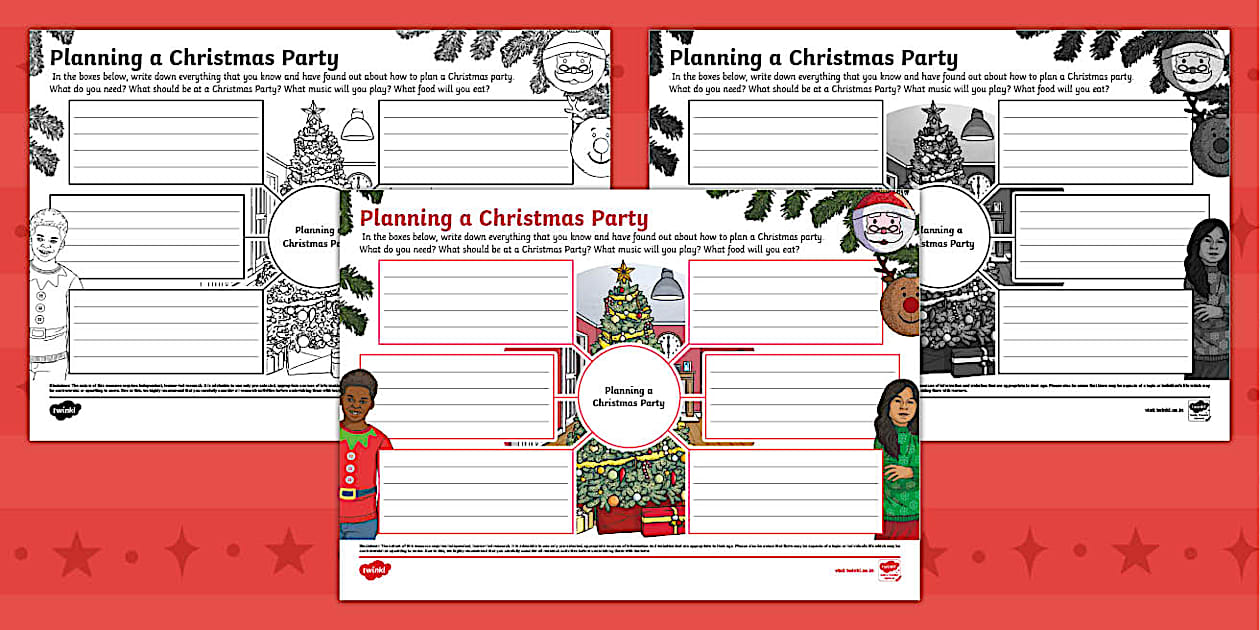 Planning a Christmas Party Mind Map (teacher made) - Twinkl