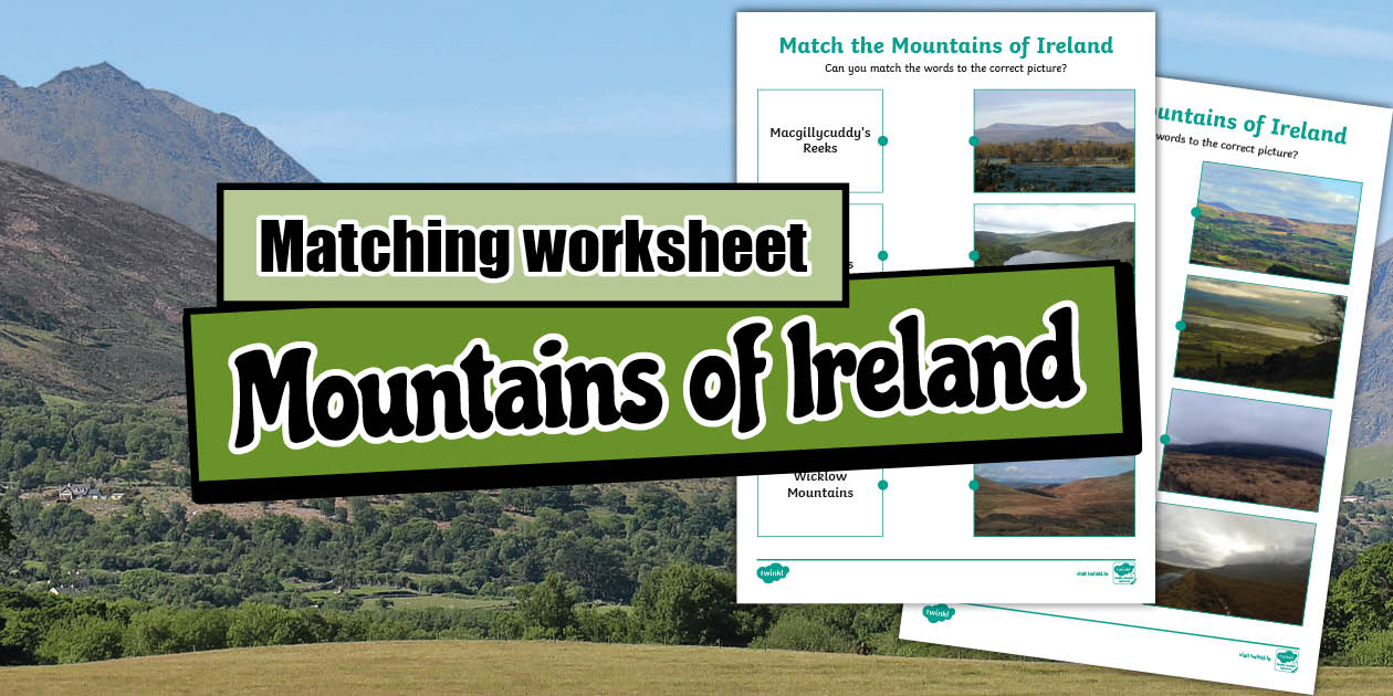 Mountains of Ireland Matching Worksheet