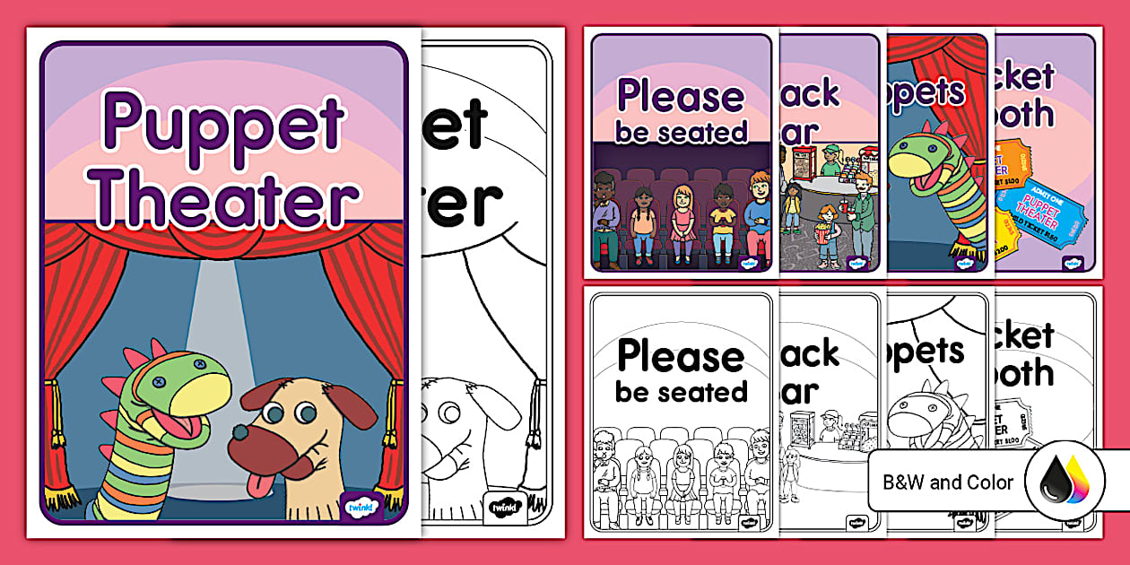 Puppet Theater Dramatic Play Posters - Twinkl