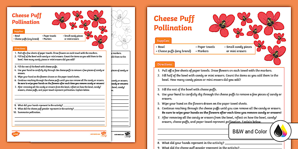 Cheese Puff Pollination Science Investigation for 6th-8th Gr