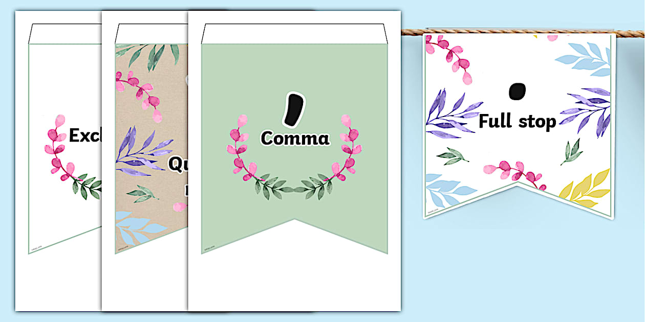 Colourful Botanical Punctuation Display Bunting - Twinkl