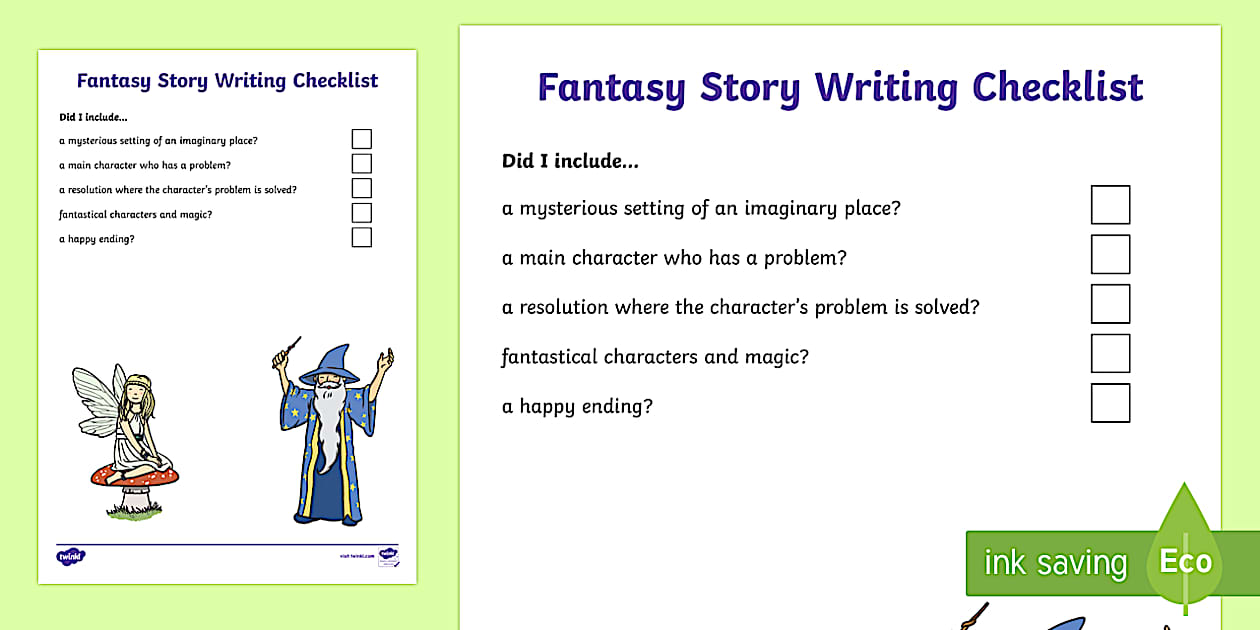 Fantasy Story Writing Checklist - Twinkl