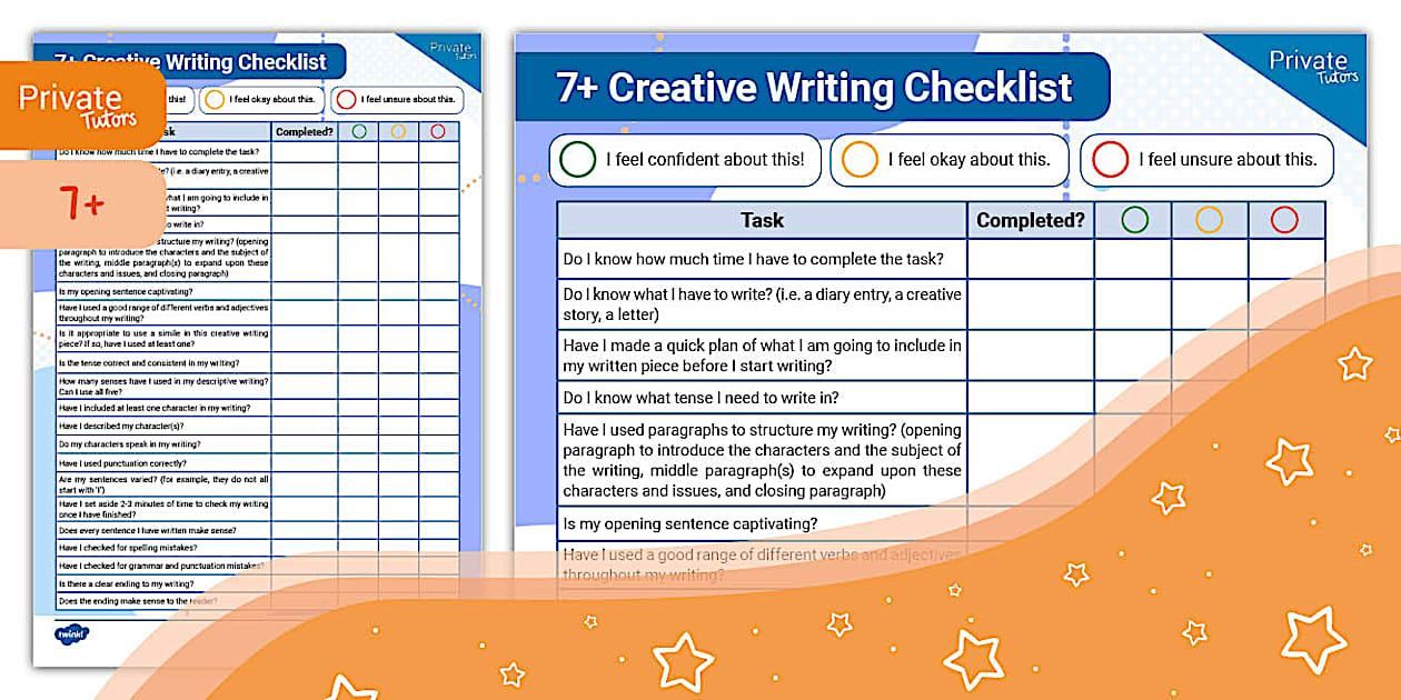 7+ Creative Writing Checklist (teacher made) - Twinkl