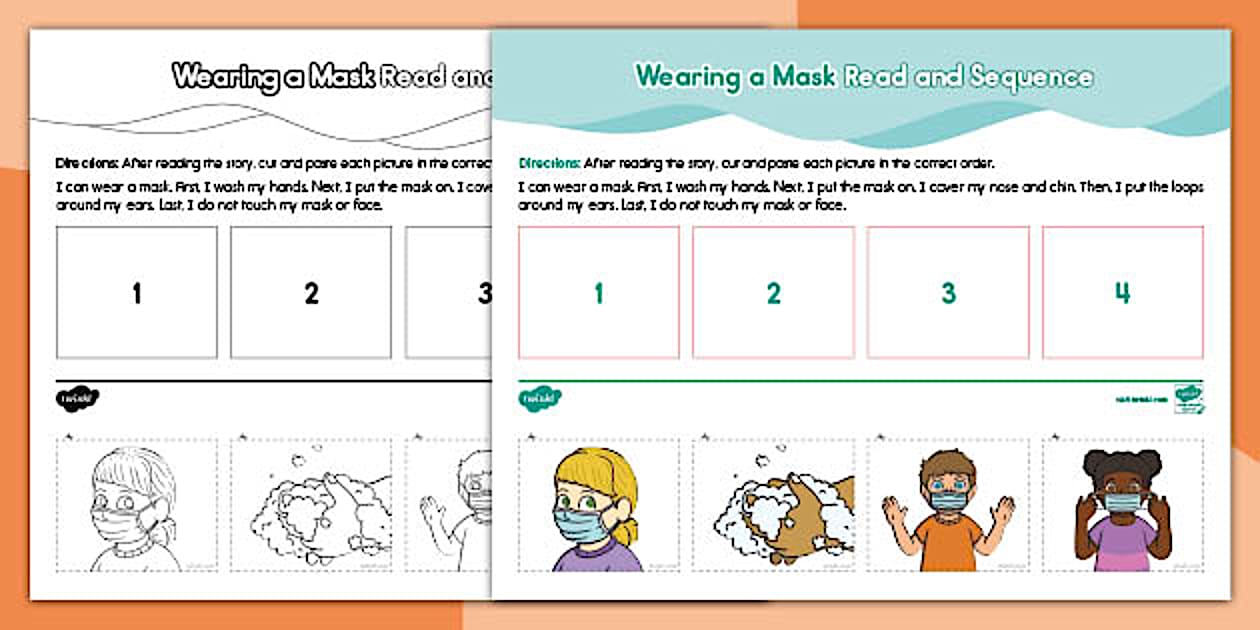 Wear Your Mask Read and Sequence Worksheet | Twinkl - Twinkl