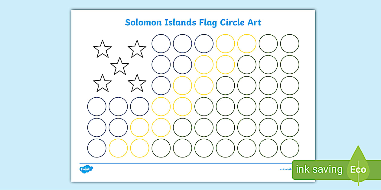 Solomon Islands Flag Circle Art Worksheet | Twinkl | KS1