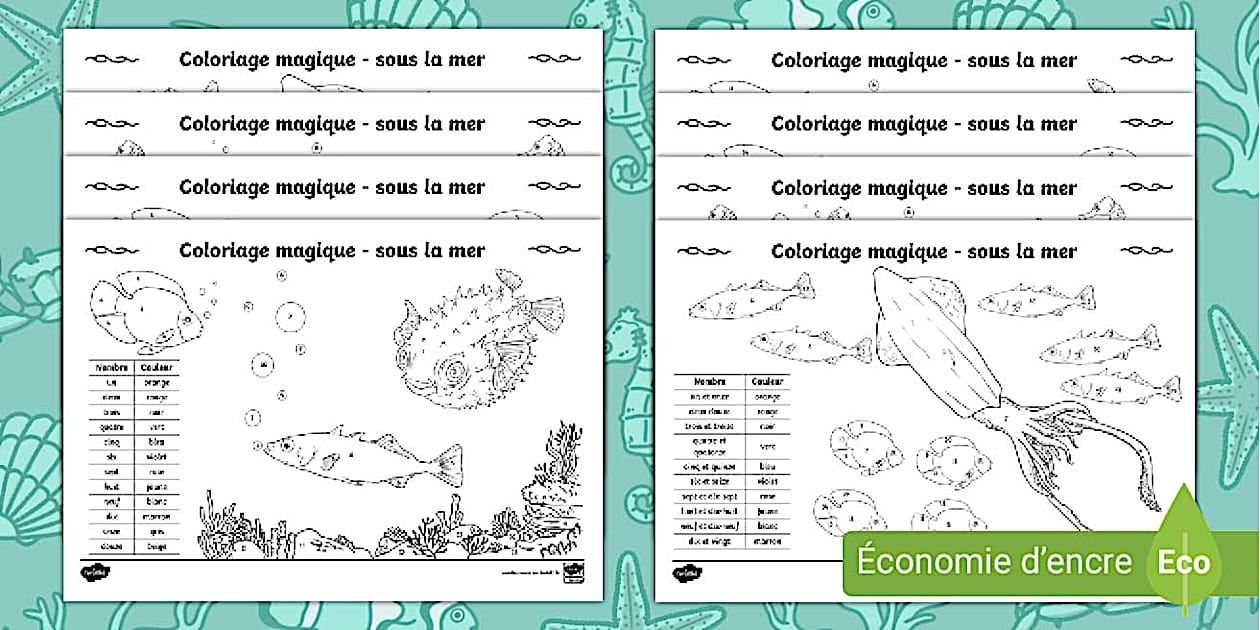 Coloriage magique jusqu'à 12 et 20 en chiffres et lettres