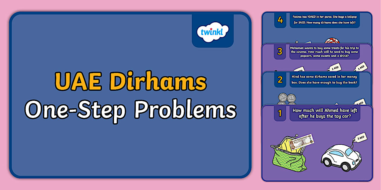 KS1 UAE Dirham Money Challenges (teacher made) - Twinkl