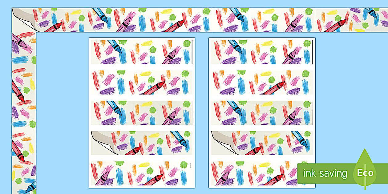 Colorful Crayons Bulletin Board Borders (teacher made)