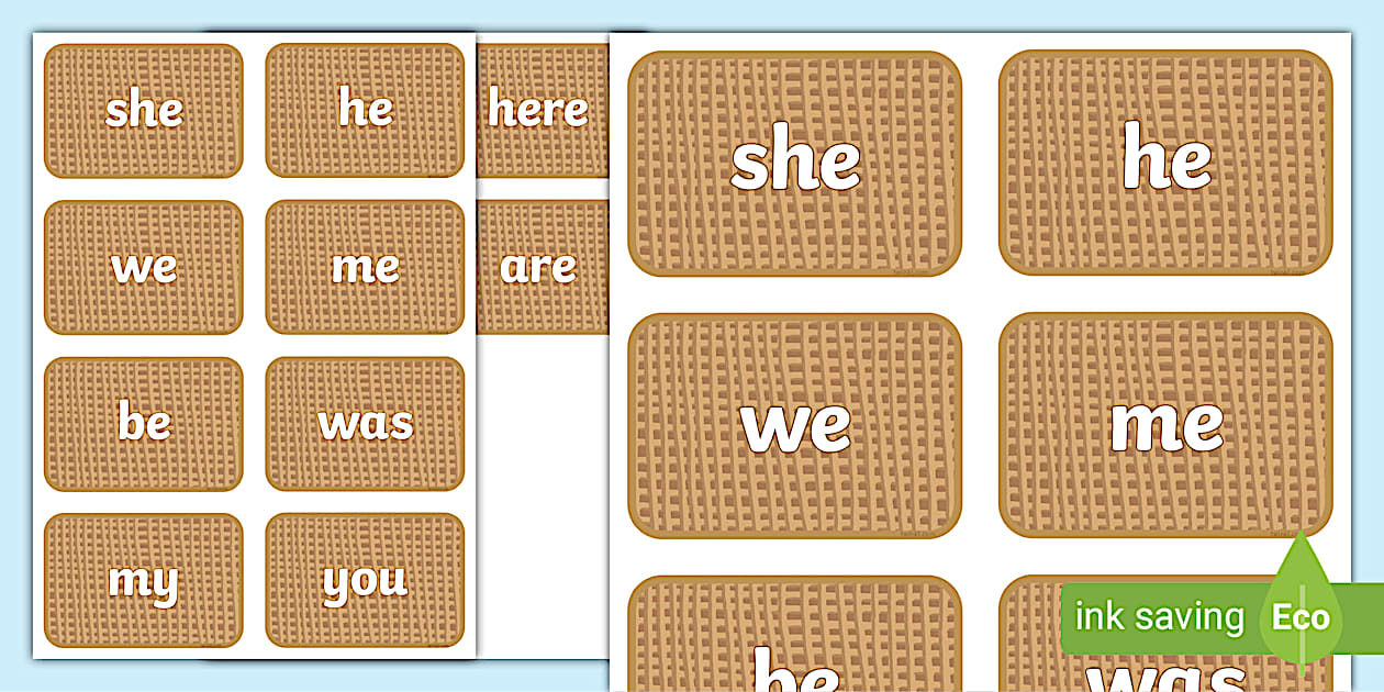 Hessian-Themed Level 3 Tricky Words Flashcards - Twinkl