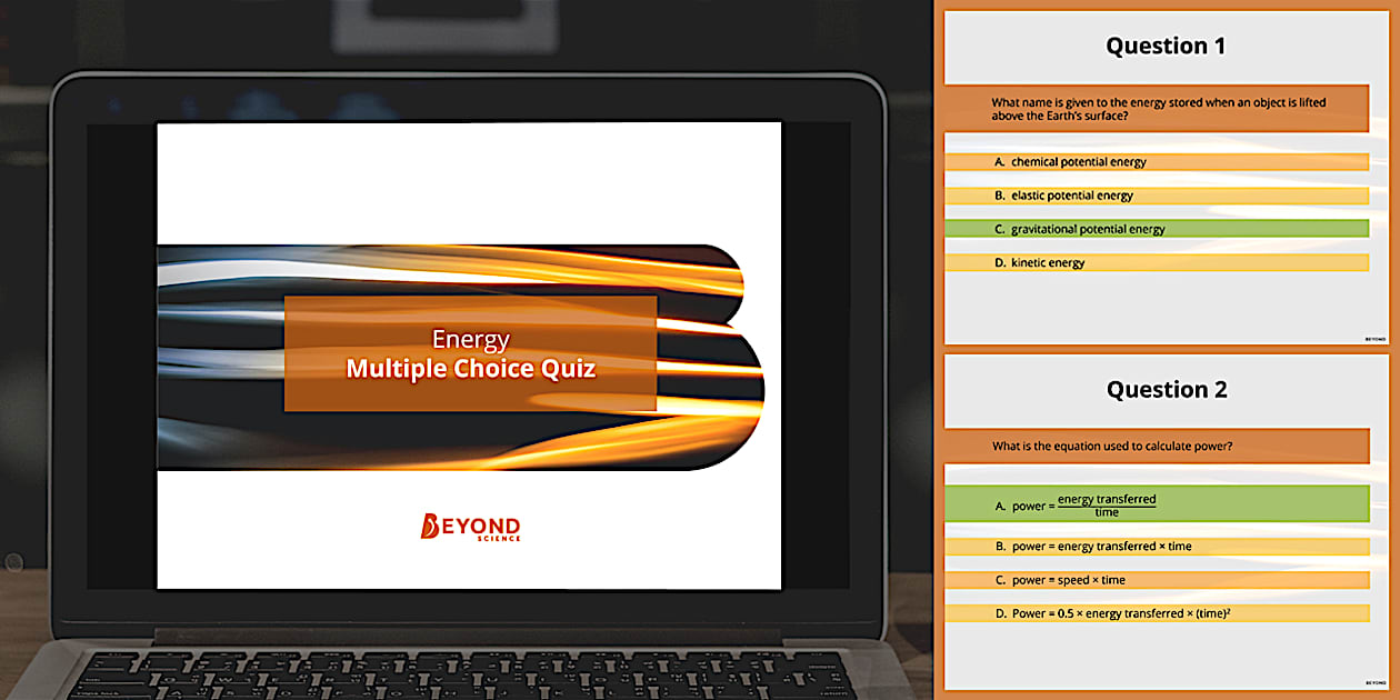 GCSE Energy Multiple Choice Quiz - Twinkl