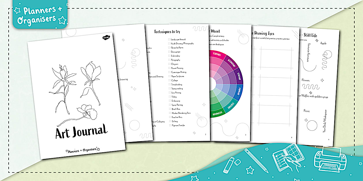 Outlines | Art Journal | Sketchbook Prompts - Twinkl