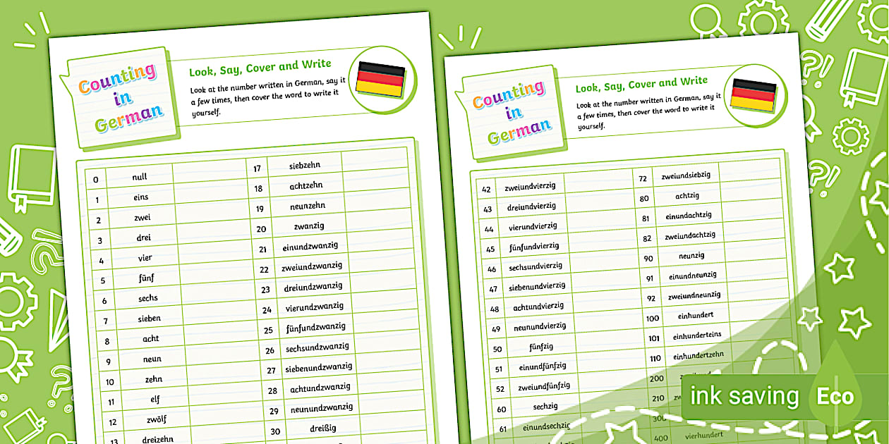 Counting in German - Numbers in German (Teacher-Made)
