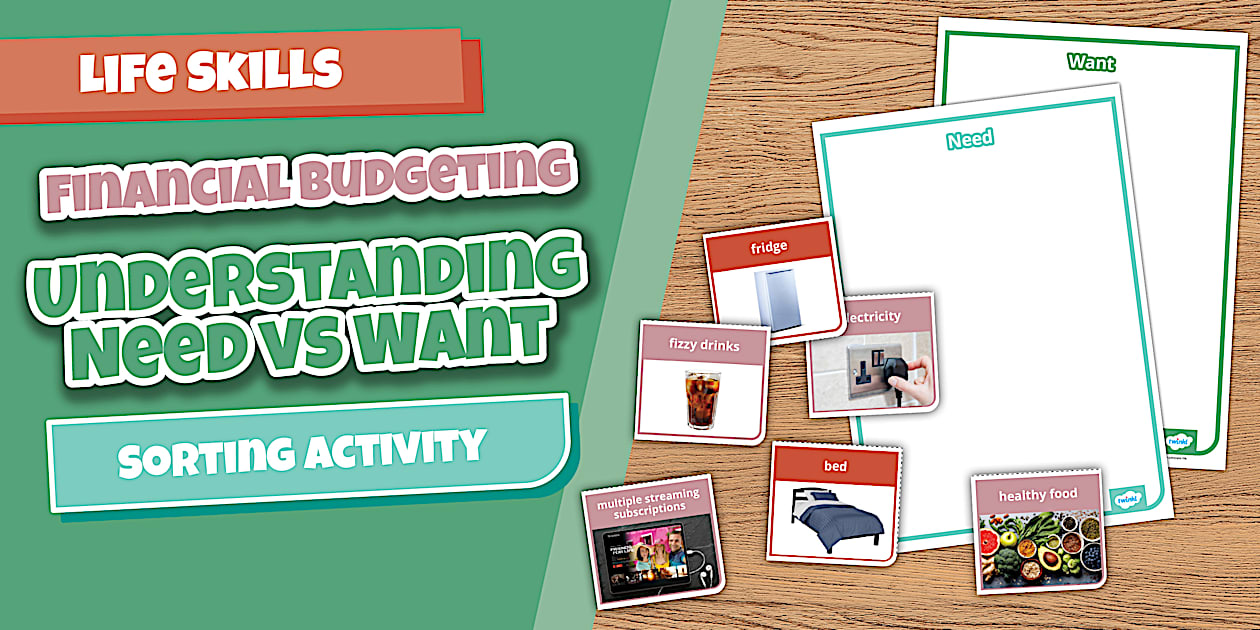 Understanding Need vs Want Activity Sheet