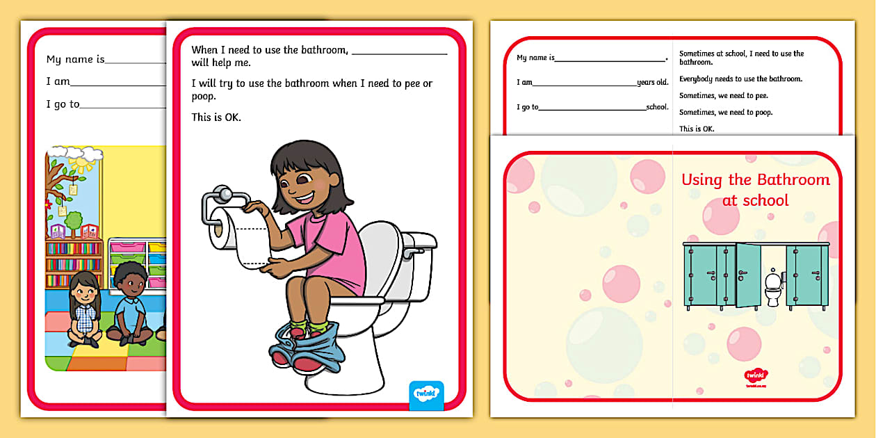 Social Story Using the Bathroom at School Booklet - Twinkl