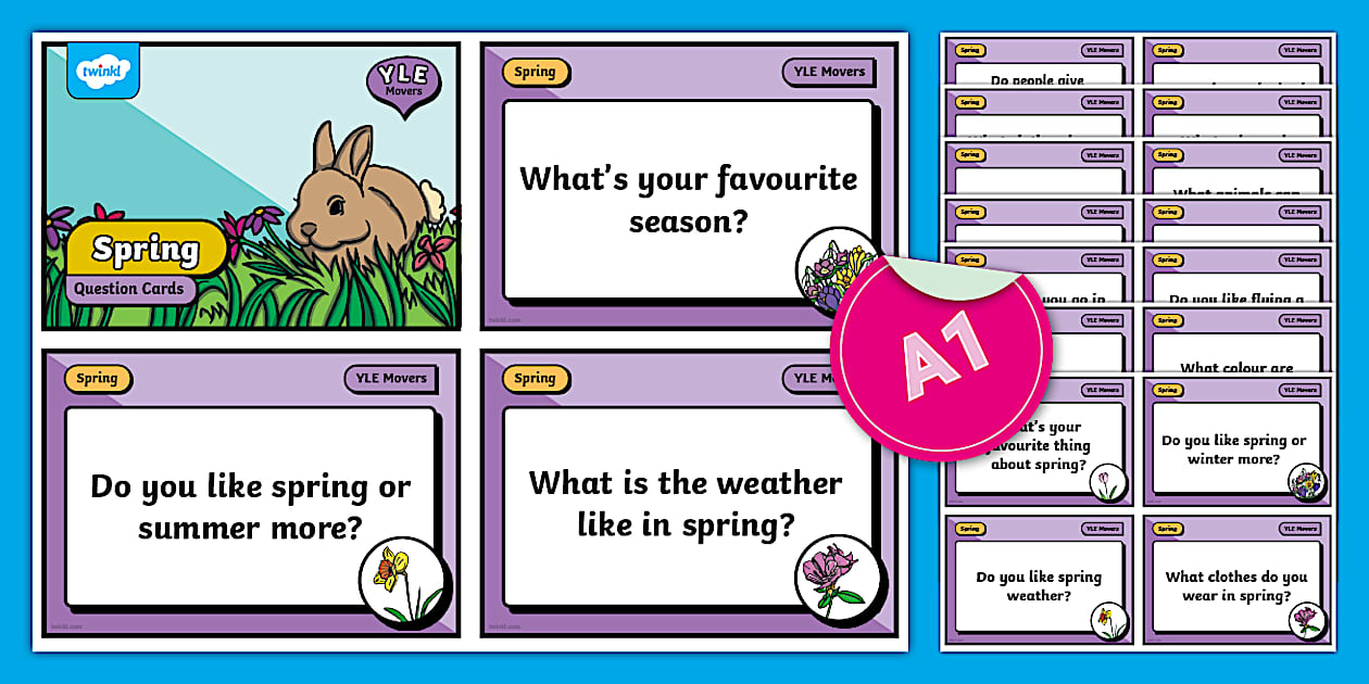 YLE Movers - Speaking Cards (Spring) (teacher made) - Twinkl