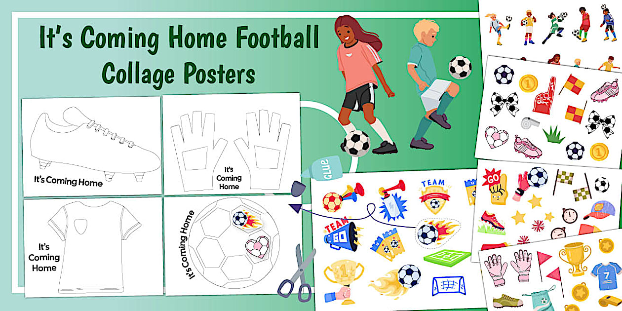 It's Coming Home Football Collage Posters