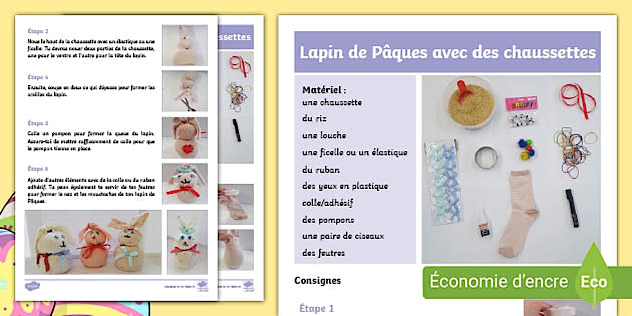 Activité manuelle : le lapin de Pâques (teacher made)