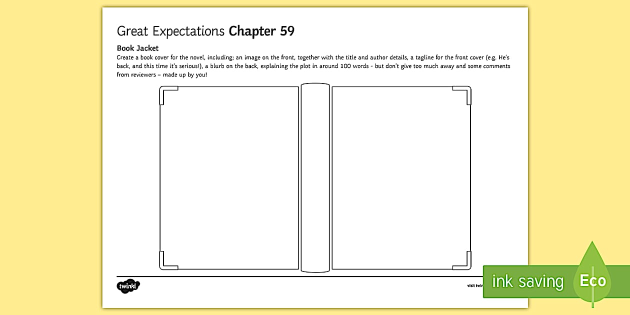 Great Expectations Chapter 59 - Book Jacket Worksheet / Worksheet