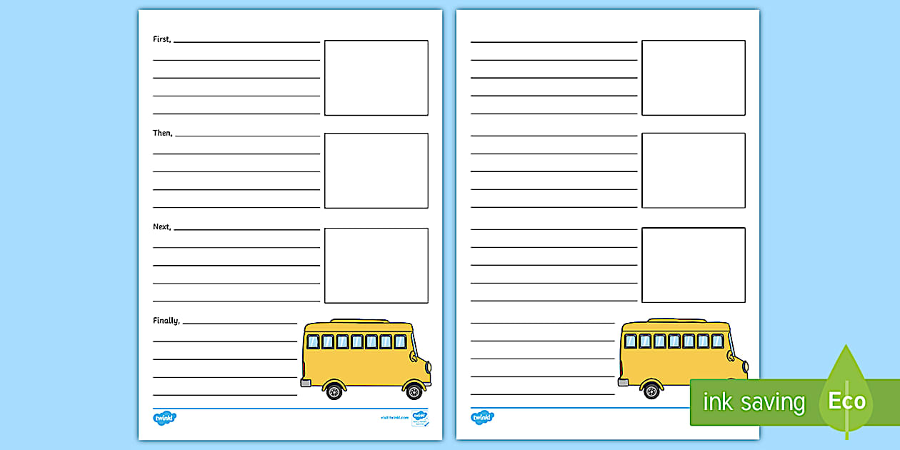 Black and White School Trip Recount Writing Frames - Twinkl
