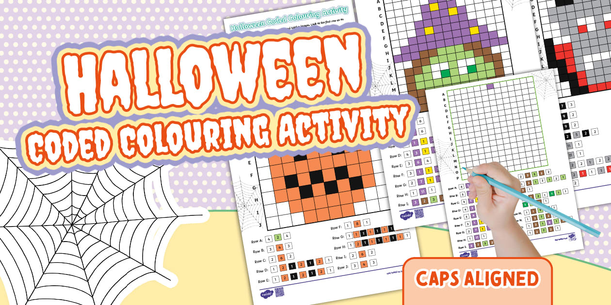 * NEW * Foundation Phase Life Skills - Halloween - Coded Colouring Activity