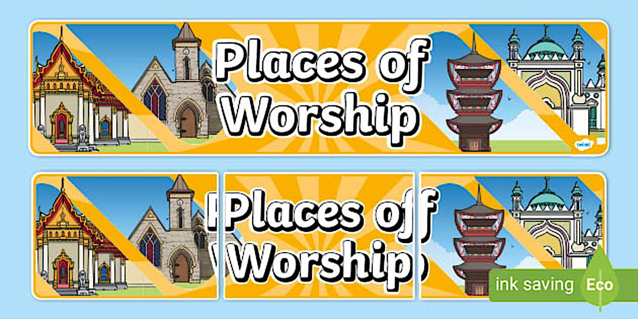 Places of Worship Display Banner (Teacher-Made) - Twinkl