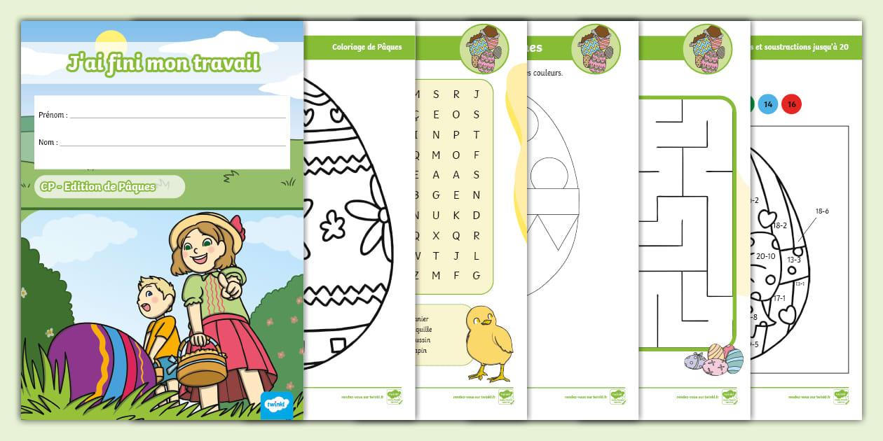 J'ai fini mon travail - CP - édition Pâques - Twinkl