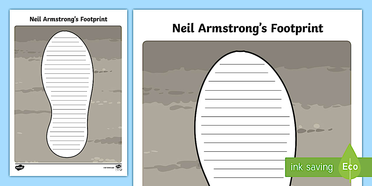 Neil Armstrong Moon Footprint Writing Frame (teacher made)