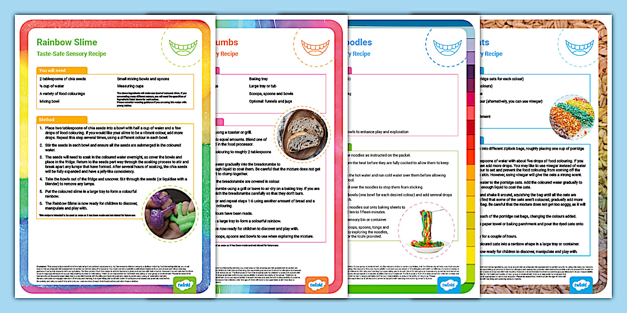 Taste-Safe Rainbow Sensory Recipes Pack | Sensory Play