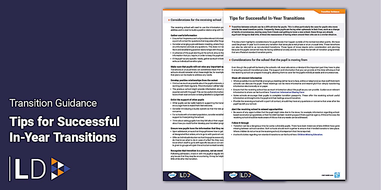 Tips for Successful In-Year Transitions (teacher made)