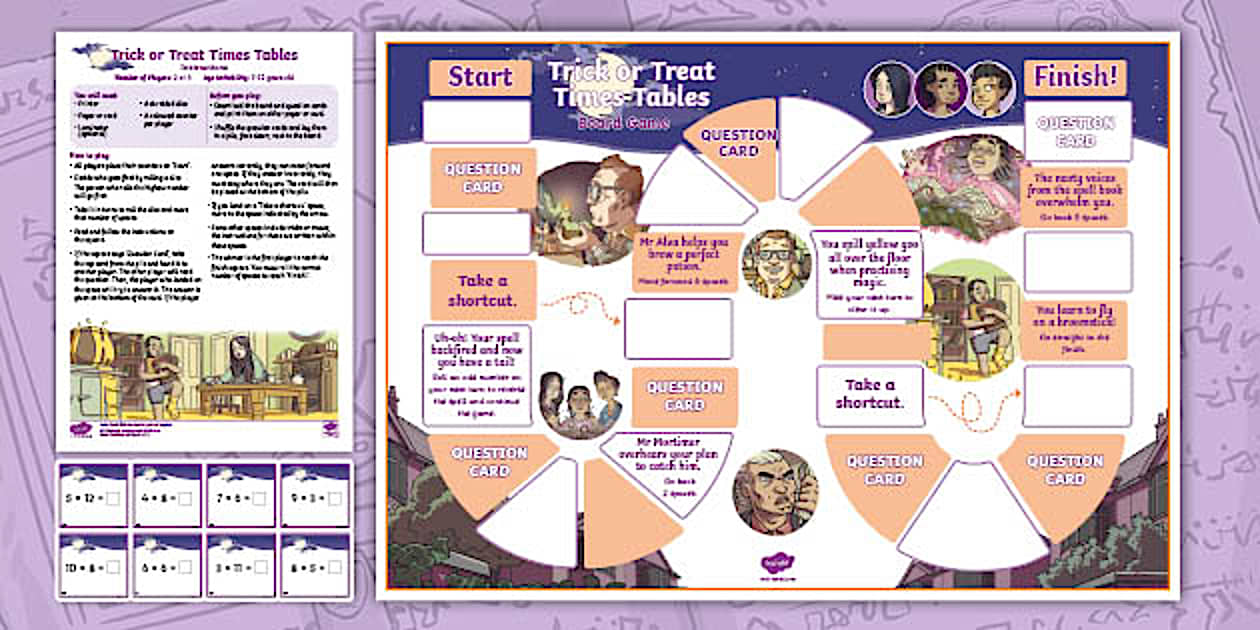 👉 Trick or Treat Times Tables Board Game | Twinkl Originals
