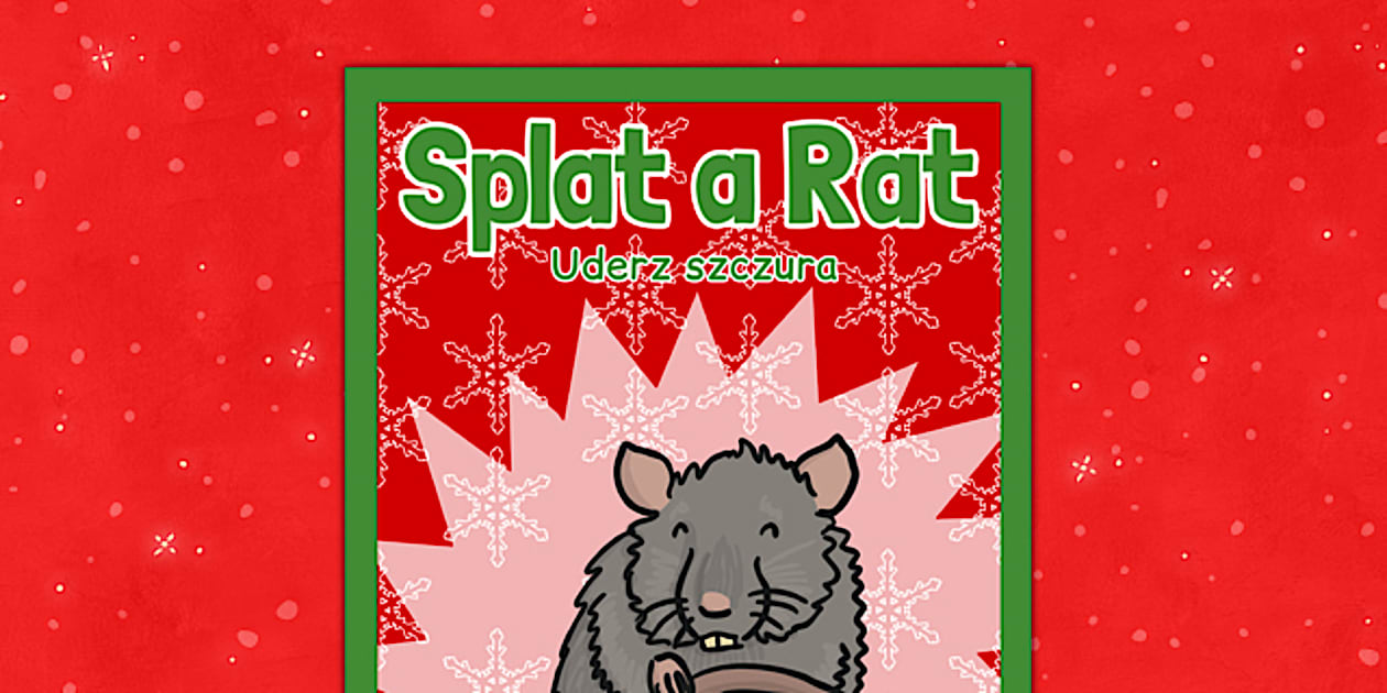 Christmas Themed Splat a Rat Poster Polish Translation