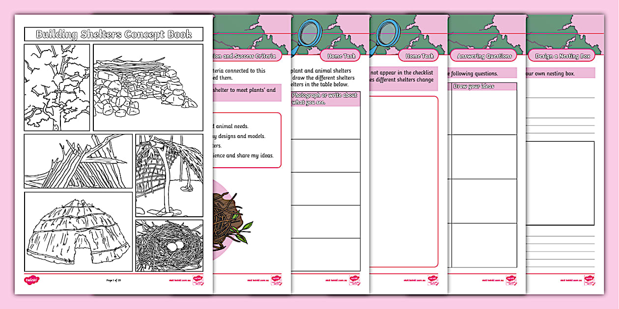 Building Shelters Concept Book (teacher made) - Twinkl