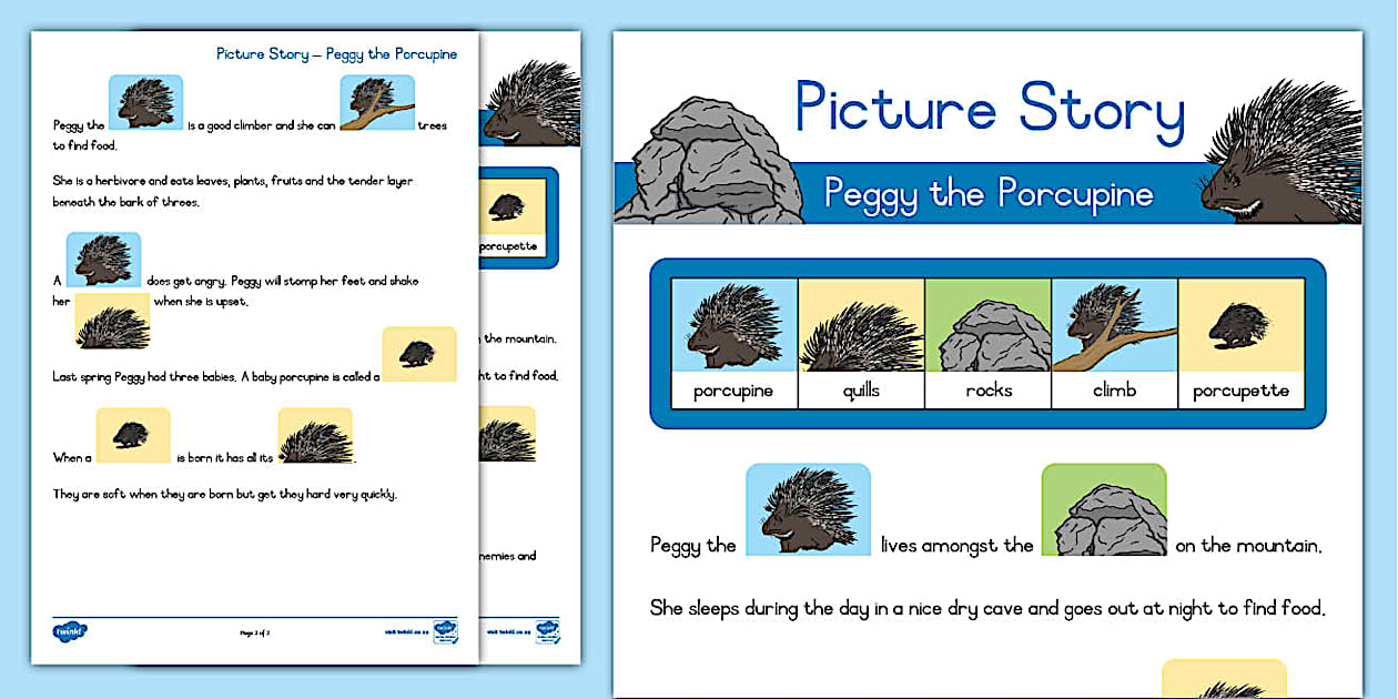 Picture Story - Peggy the Porcupine (Teacher-Made) - Twinkl
