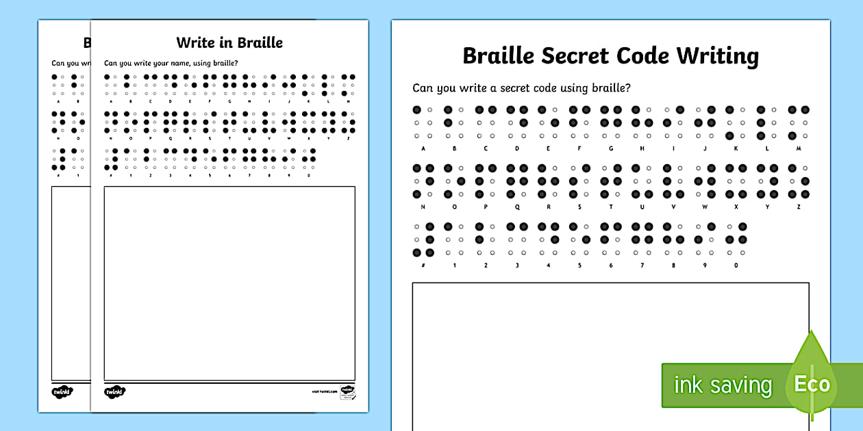 Editable Write in Braille Worksheets (teacher made) - Twinkl