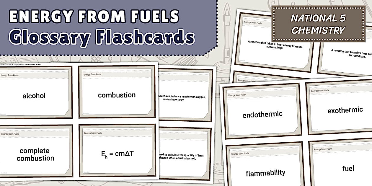 National 5 Energy From Fuels: Glossary Flashcards