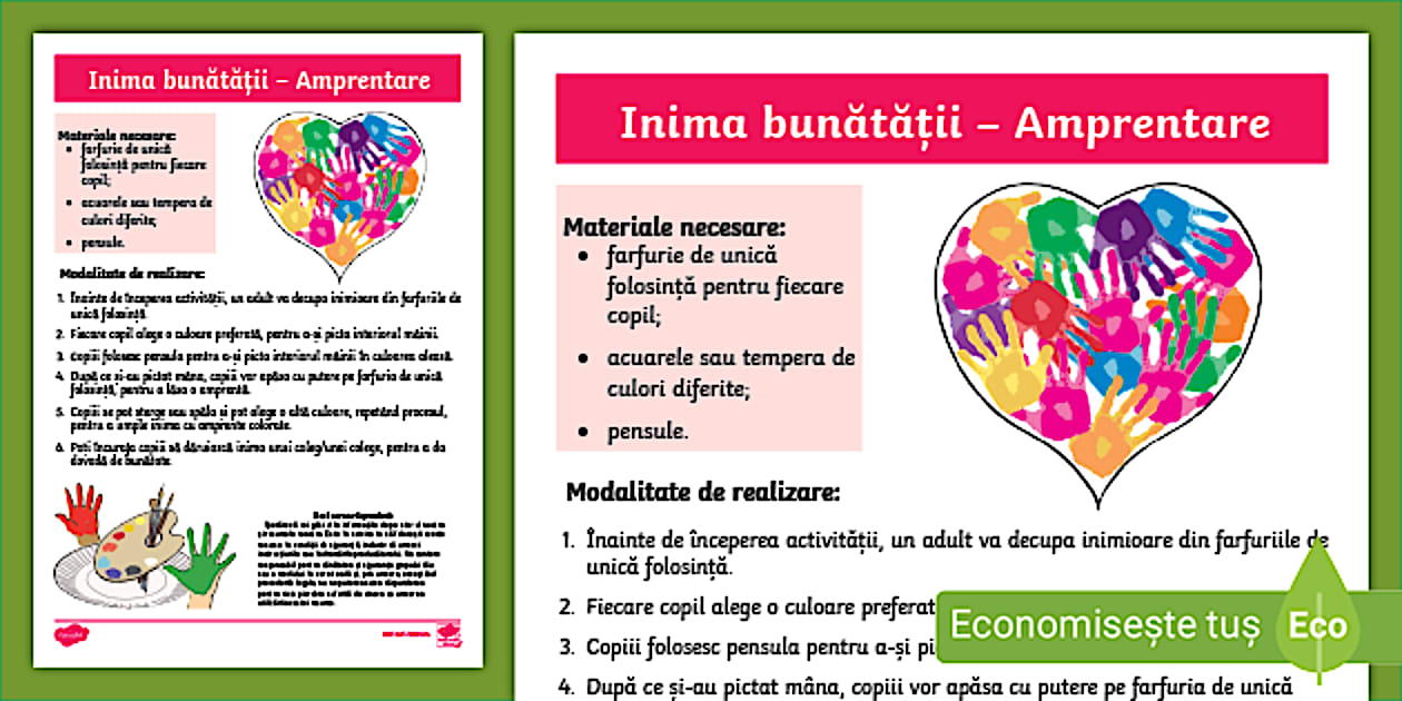 Inima bunătății – Amprentare (Teacher-Made) - Twinkl