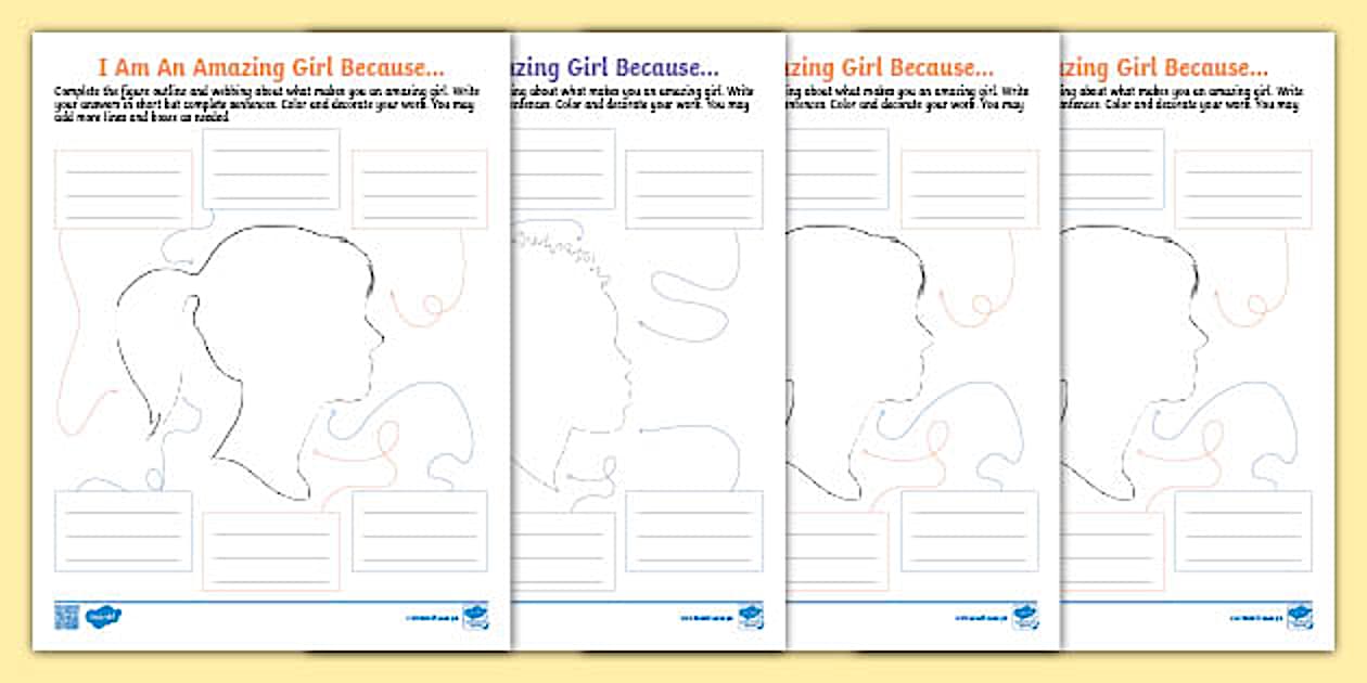 I Am An Amazing Girl Because… | Grades 2 - 6 | Twinkl