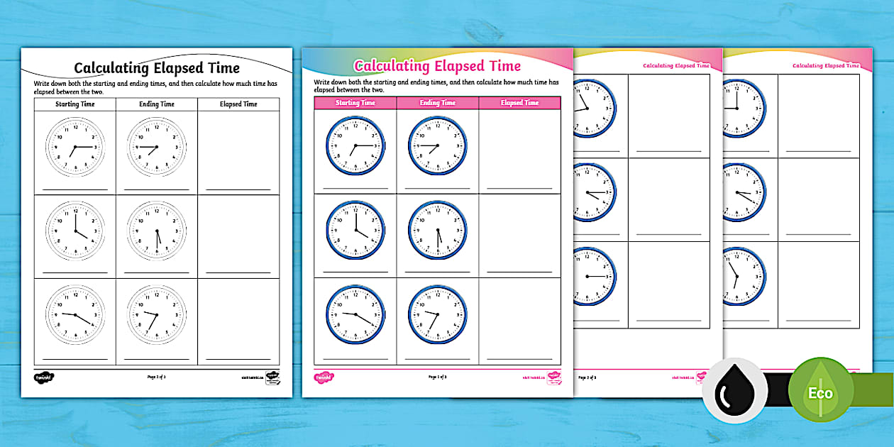 Calculating Elapsed Time Activity (teacher made) - Twinkl