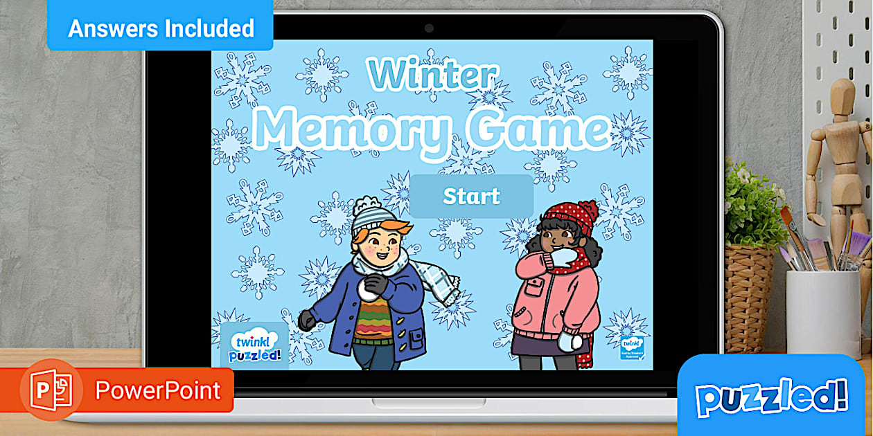 Fun Winter Memory Game Puzzle PowerPoint - Twinkl Puzzled