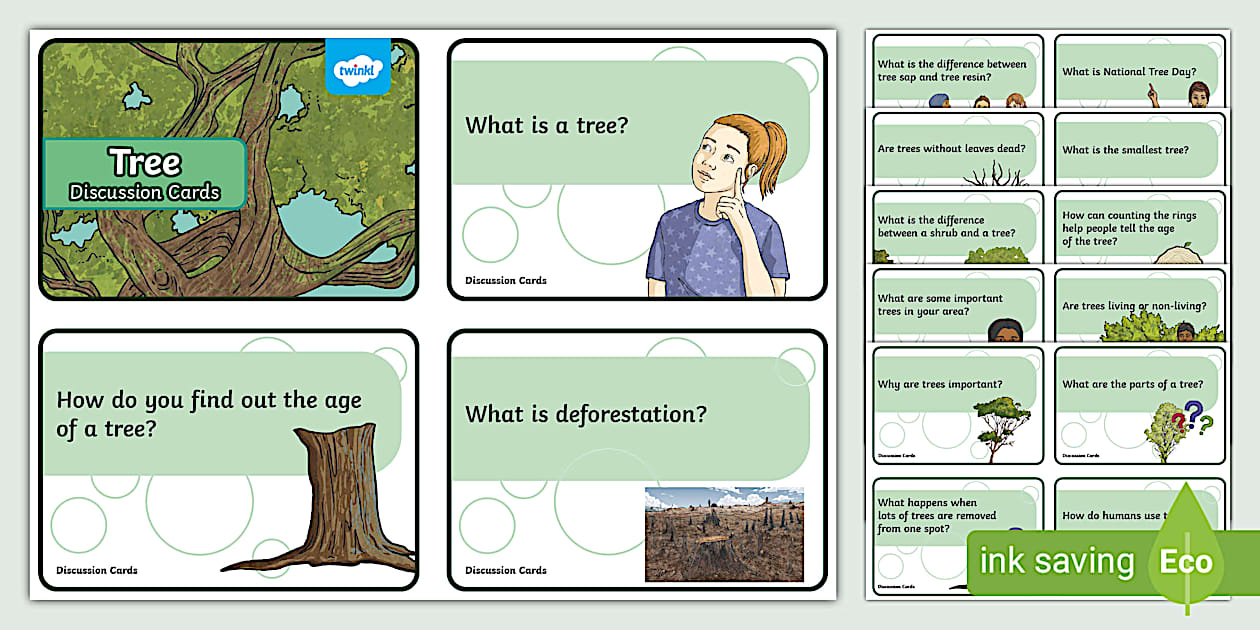 Tree Discussion Cards (teacher made) - Twinkl