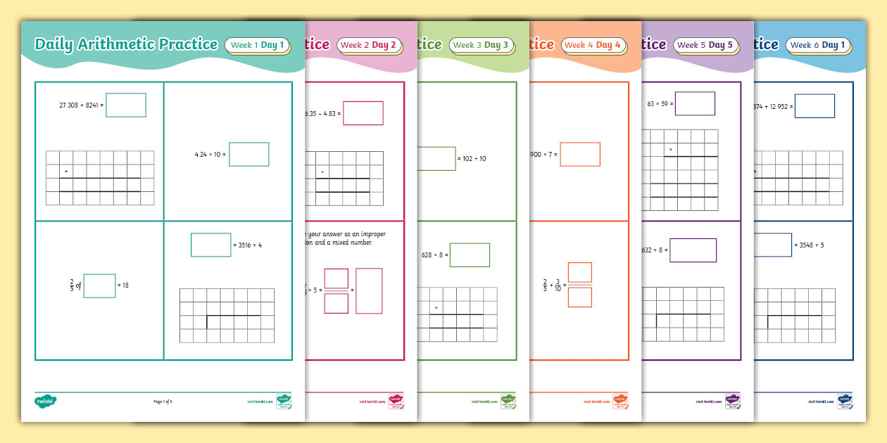 👉 Year 5 Summer 2 Daily Arithmetic Practice Pack - Twinkl