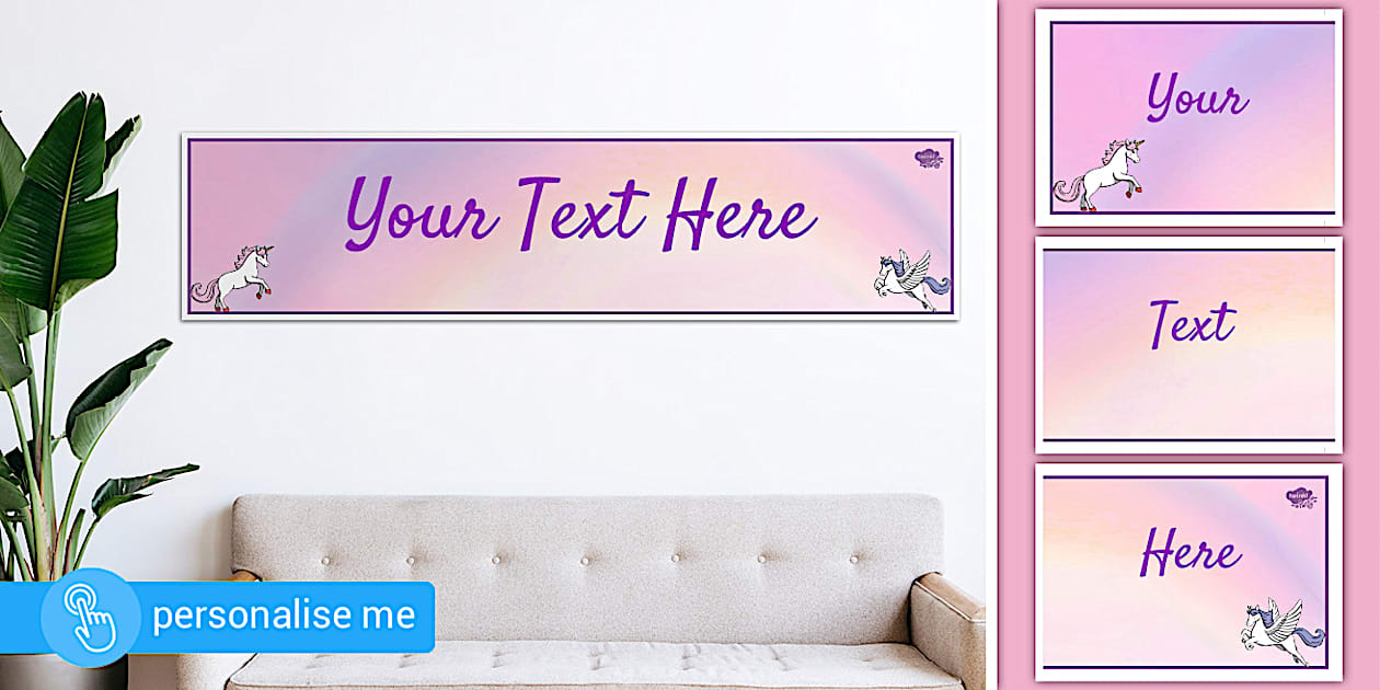 Unicorn Editable Banner | Twinkl Party (teacher made)