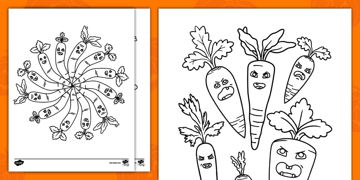 Spooky Carrots Coloring Sheets (teacher made) - Twinkl