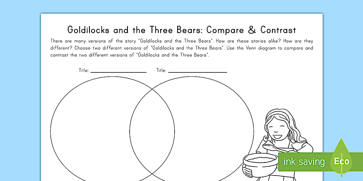 Goldilocks and the Three Bears: Compare and Contrast Worksheet