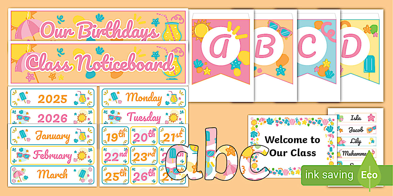 Summer Vibes Themed Display Pack (Teacher-Made) - Twinkl