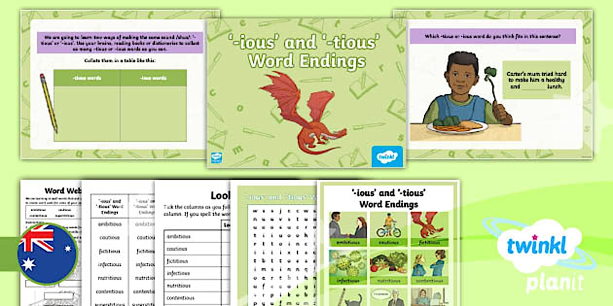 Year 5 Spelling: Word Endings Lesson 1 (teacher made)