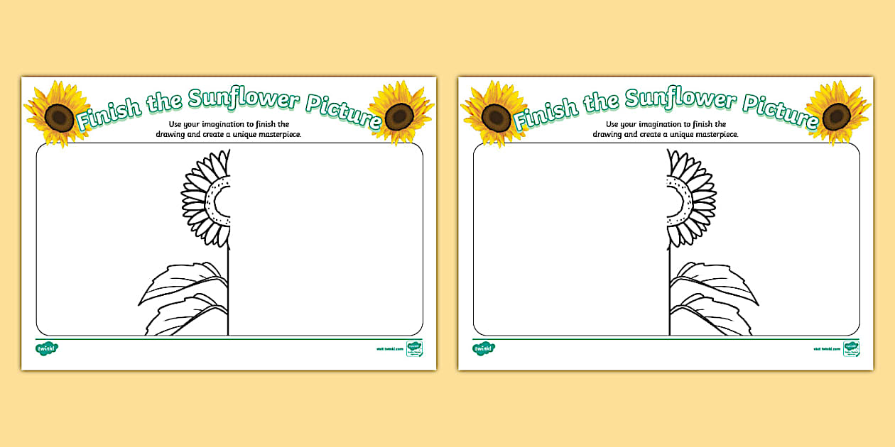 Sunflower Finish the Picture Worksheet