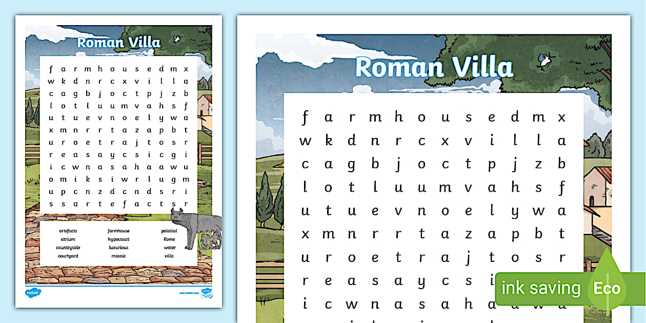 Roman Villa Word Search