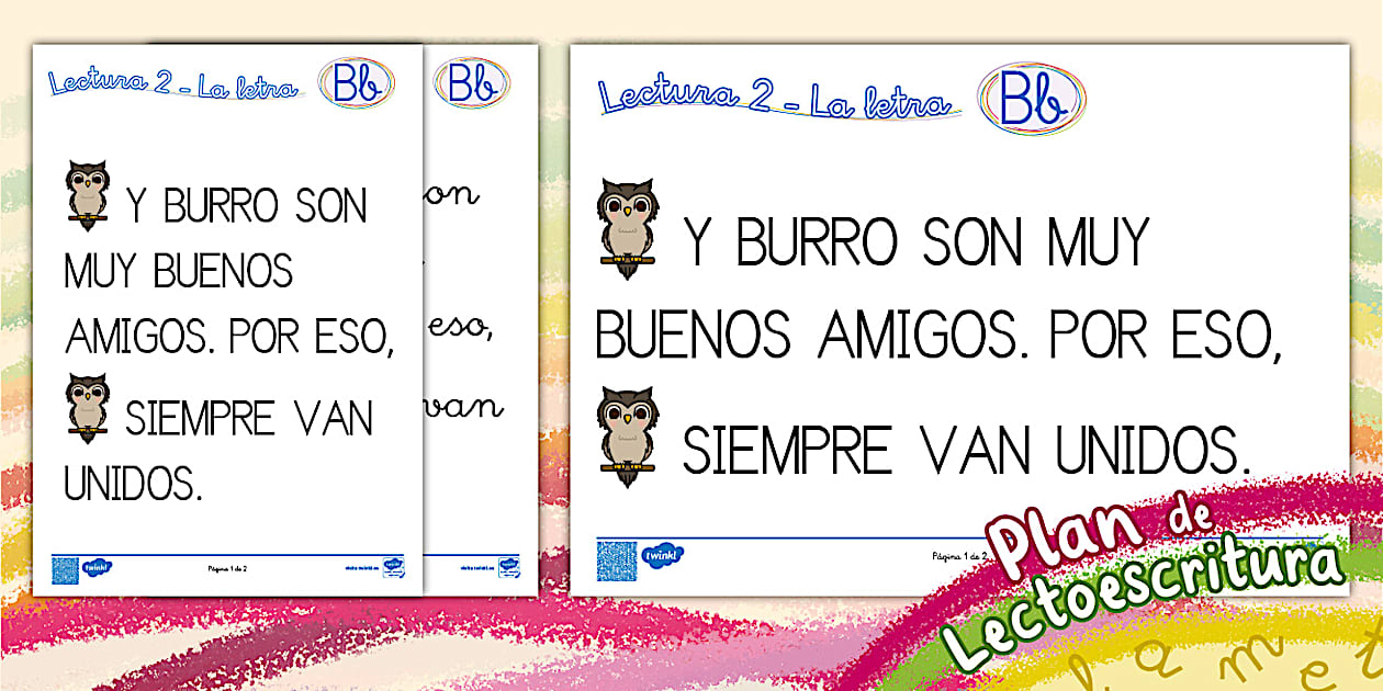 Plan de lectoescritura: La letra B - Lectura 2 - Twinkl